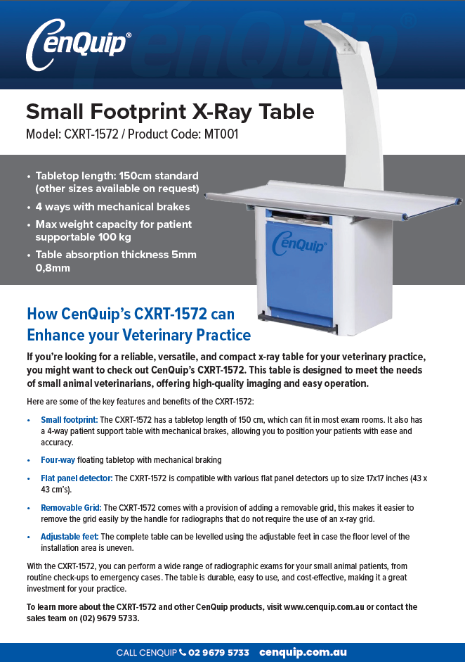 Small Footprint Xray Table - Cenquip
